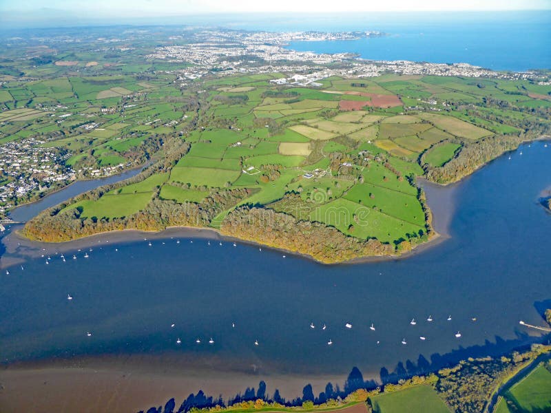 Aerial View of the River Dart , Devon Stock Photo - Image of england ...