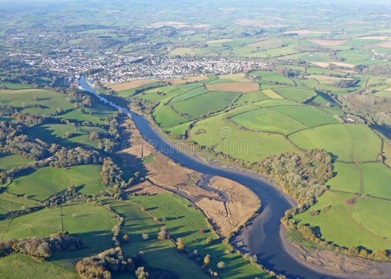 Aerial View of the River Dart in Devon Stock Photo - Image of tree ...