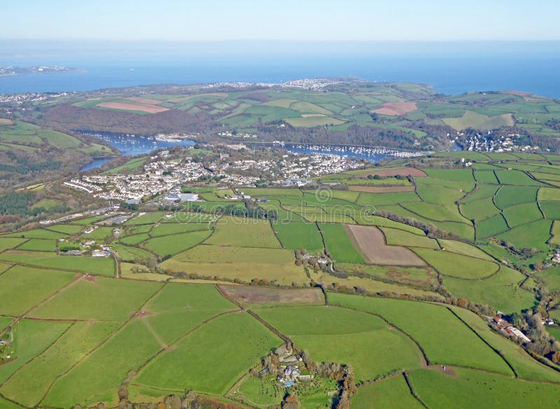 Aerial View of the River Dart , Devon Stock Photo - Image of ...