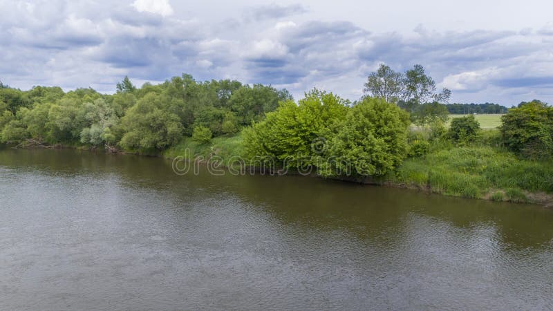 Aerial View of River in Summer Time. Beautiful Natural Scenery of River ...