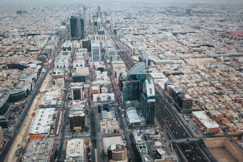Aerial View of Riyadh Downtown at the Evening Editorial Stock Image ...