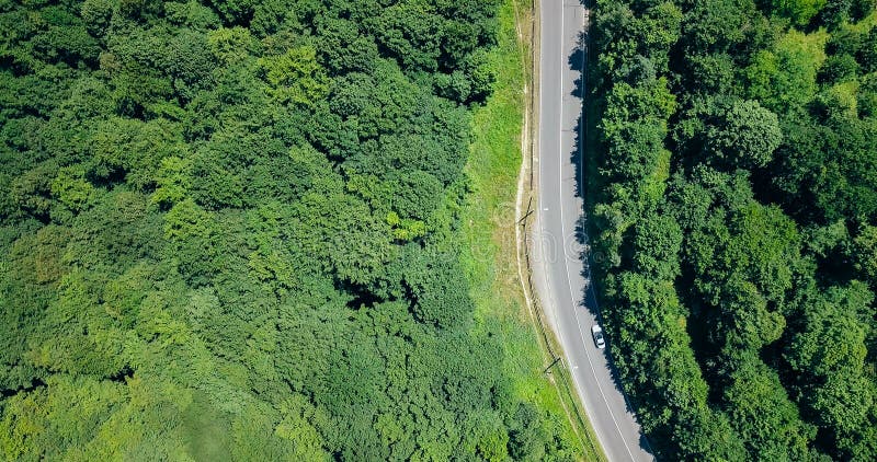 Aerial View of Road in Carpathian Mountains Forest Stock Photo - Image ...