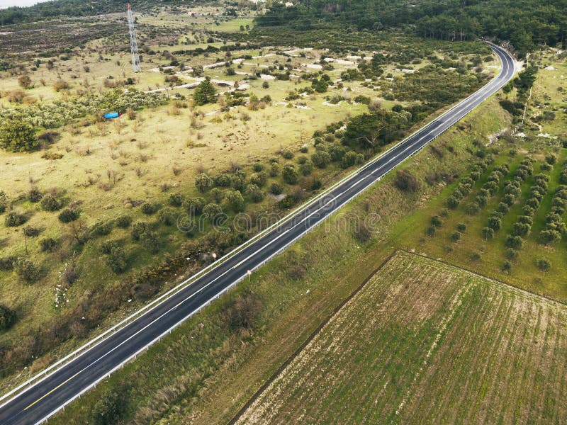 Aerial view of a road stock photo. Image of asphalt - 243499018