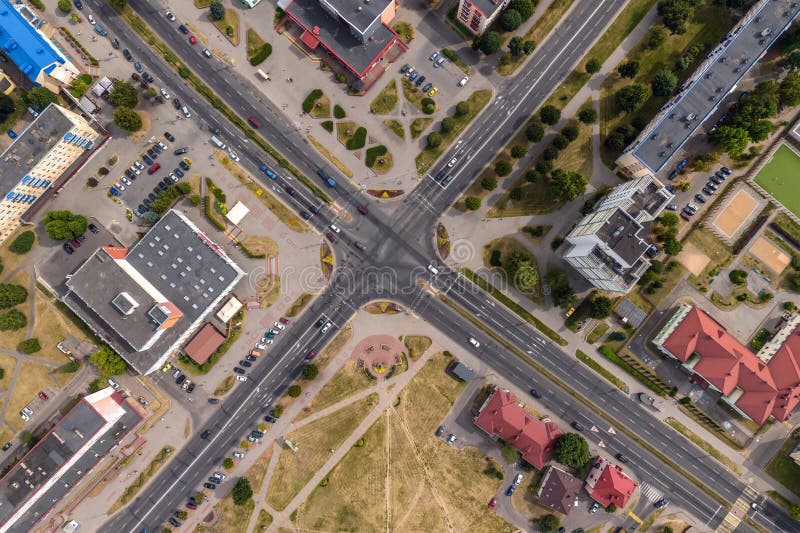 Aerial View of Road Interchange or Highway Intersection. Junction ...