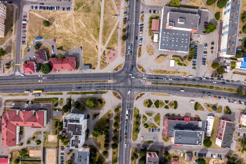 Aerial View of Road Interchange or Highway Intersection. Junction ...