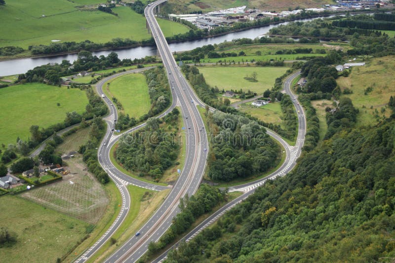 Aerial View of Road Junction Stock Photo - Image of countryside ...