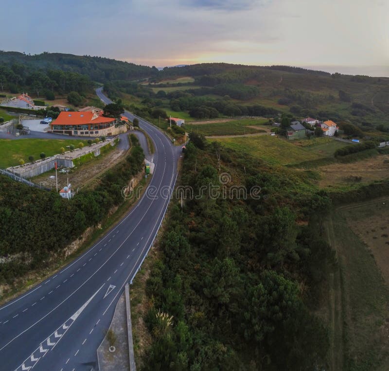 Aerial View of Road in the Mountains in Spain. Drone Footage Stock ...