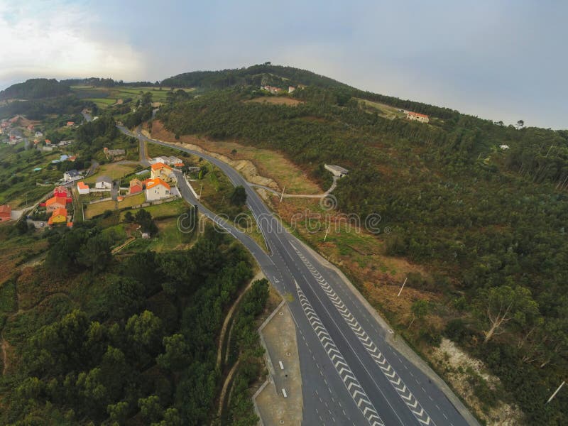 Aerial View of Road in the Mountains in Spain. Drone Footage Stock ...