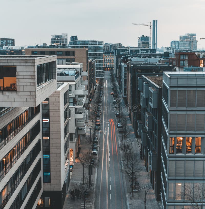 Aerial View of a Road between Residential Buildings Editorial Stock ...