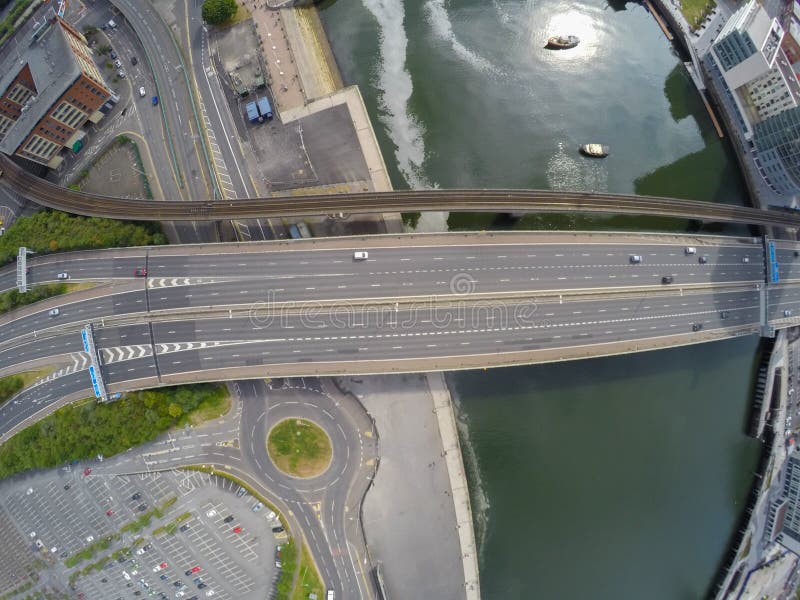 Aerial View on Road, Street Top View Stock Photo - Image of truck ...
