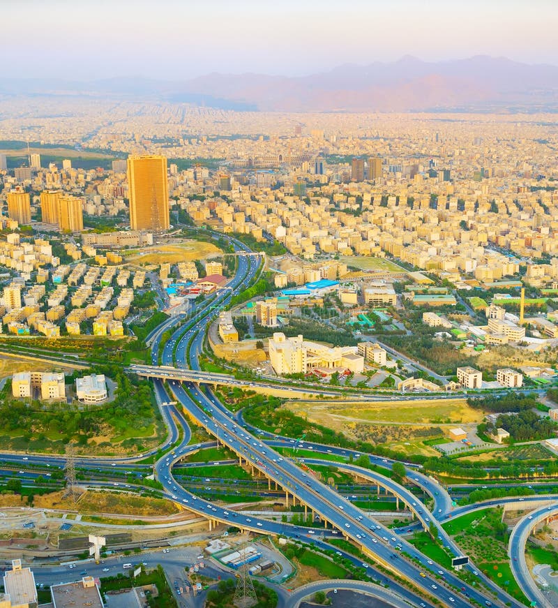 Aerial View Road Tehran. Iran Stock Photo - Image of highway, persia ...