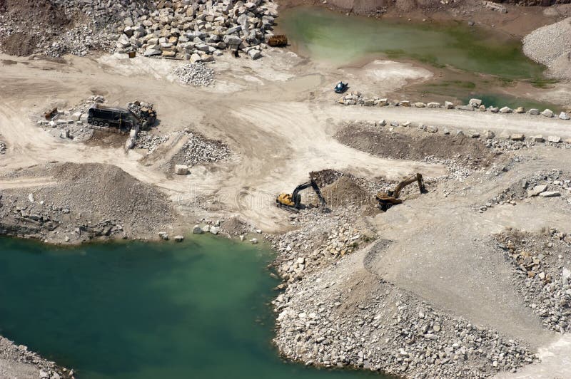 Aerial View of Rock Quarry Strip Mining Stock Image - Image of work ...