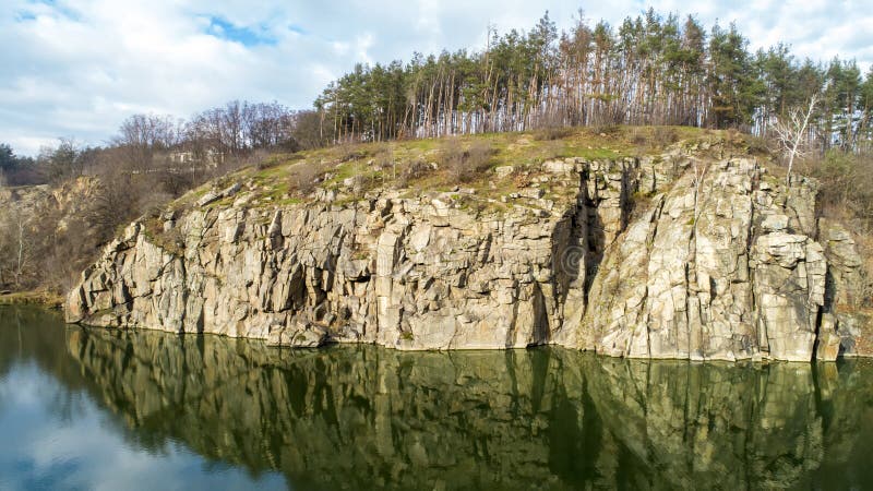 Aerial View of the Rocks. Beautiful View of the River Landscape. Stock ...