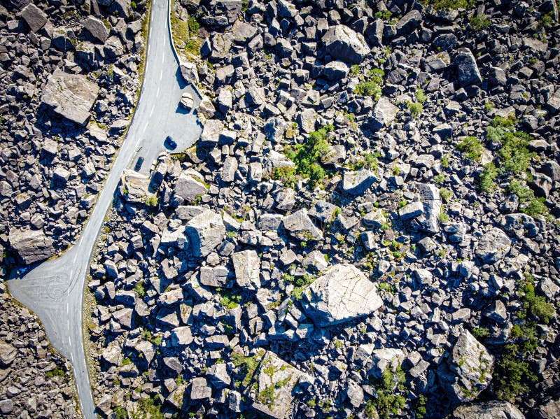 Aerial View of the Rocky Valley Stock Photo - Image of pathway, texture ...