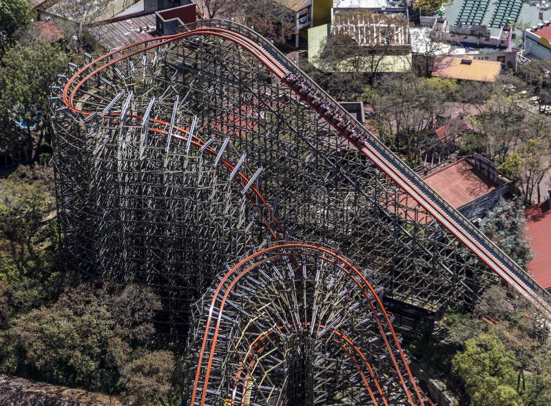 Aerial View of Roller Coaster Stock Image - Image of architecture ...