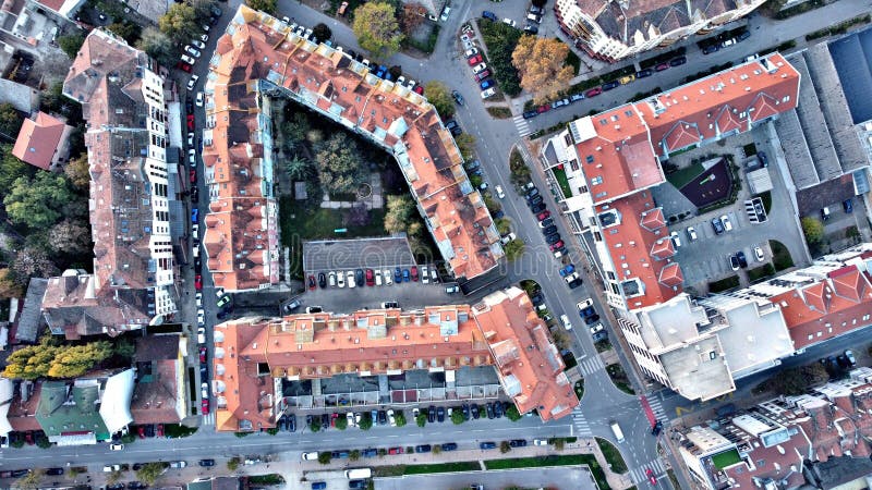 Aerial View of Rooftops and a Street Editorial Image - Image of ...