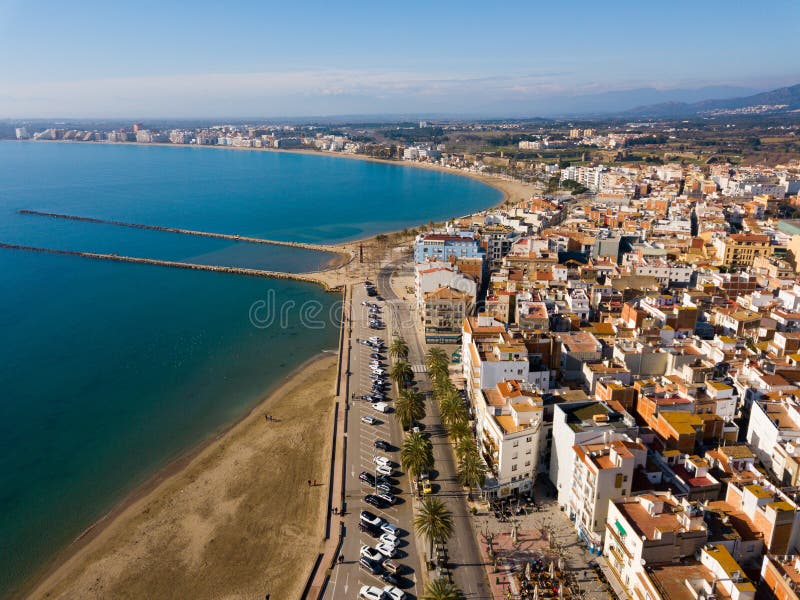 Aerial View of Roses, Spain Stock Image - Image of moored ...