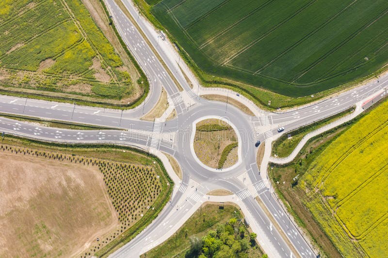 Aerial View of the Roundabout Stock Photo - Image of construction ...