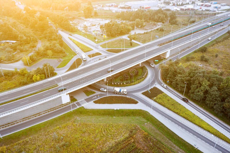 Aerial View of the Roundabout in Wroclaw. Poland Stock Image - Image of ...