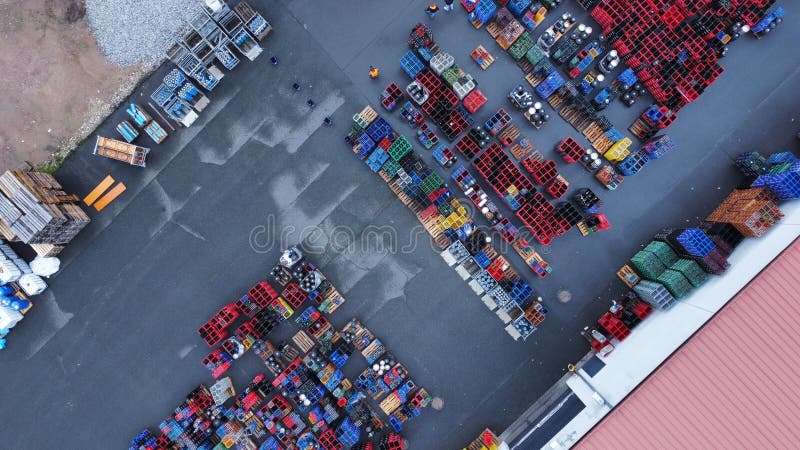 Aerial View of Row of Containers in the Street Editorial Stock Image ...