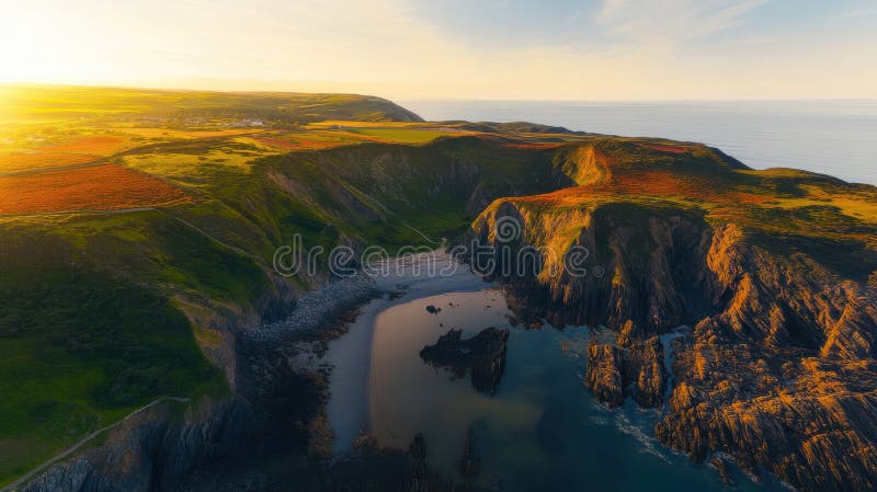 Aerial View of Rugged Coastal Landscape with Dramatic Cliffs and Ocean ...