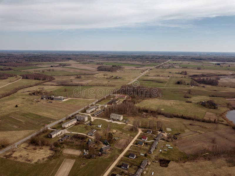 Aerial View of Rural Area and Roads in Spring Stock Image - Image of ...