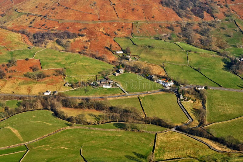 Aerial View of Rural Fields Stock Image - Image of patchwork, cumbria ...