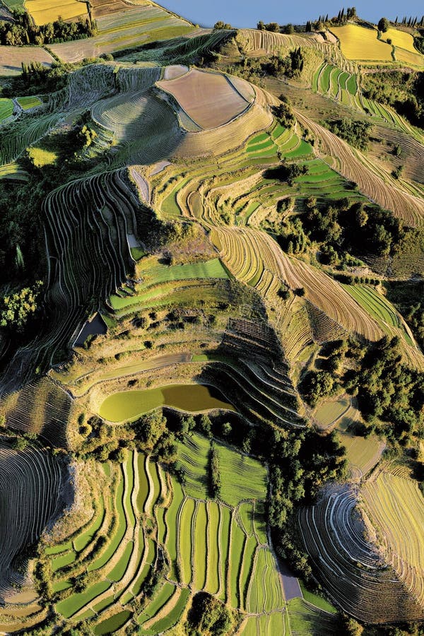 Aerial View of a Rural Hillside with LiDAR GIS Data Highlighting ...