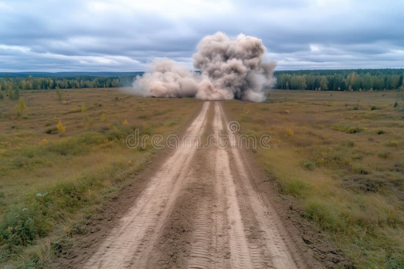 View of Big Explosion and Fire on Power Plant. Generative AI Stock ...