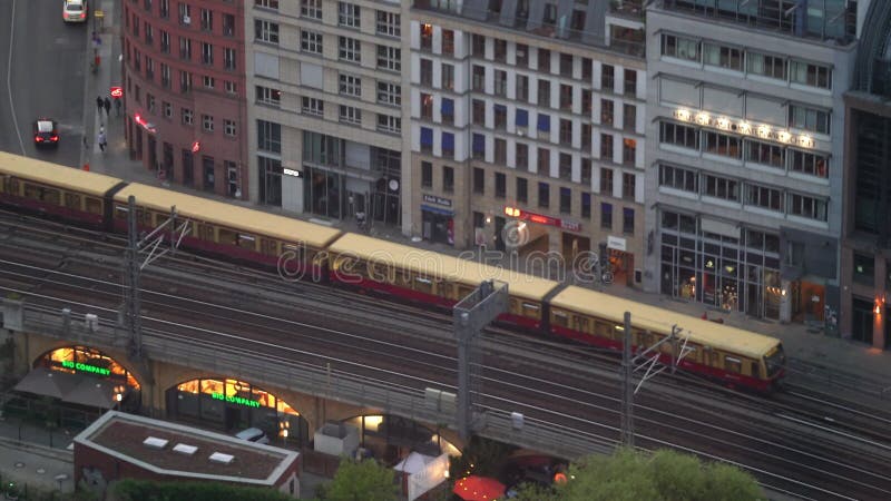 Aerial View of S-Bahn Train in Berlin. High Angle View of Train in ...