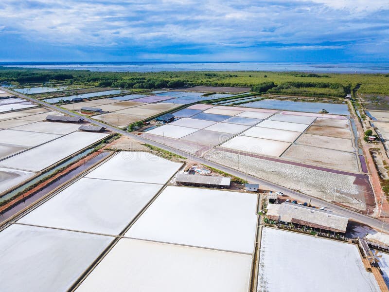 Aerial View of Salt Field at Phetchaburi Stock Image - Image of field ...