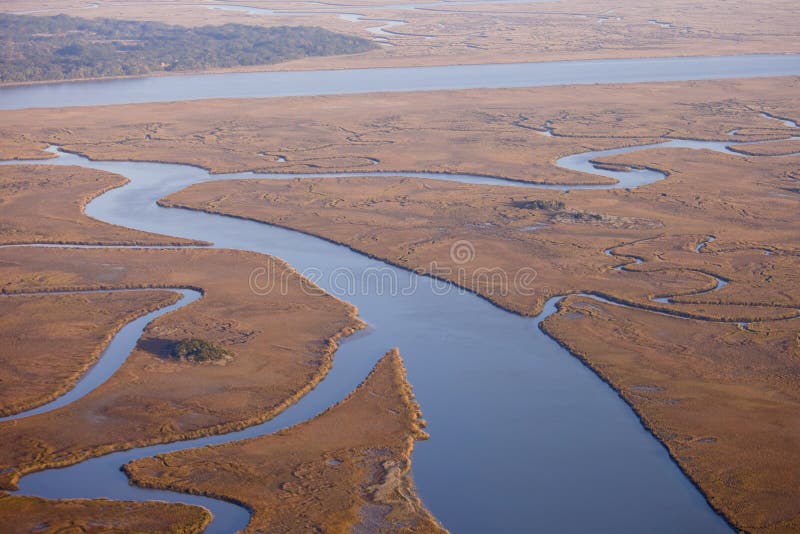 Aerial view of salt marsh stock photo. Image of island - 12121822