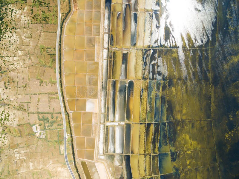 Aerial View of Saltern on Pag Island. Stock Photo - Image of factory ...