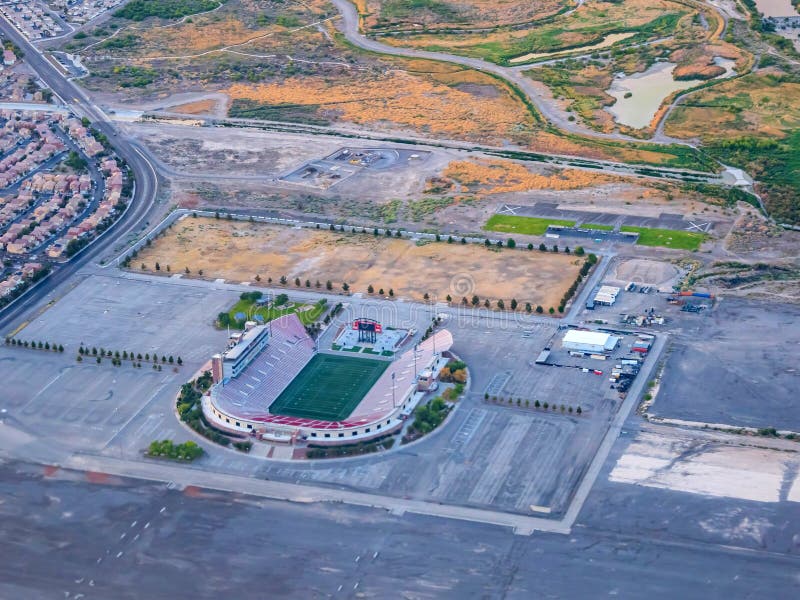 Aerial View of the Sam Boyd Stadium Stock Image - Image of sunset ...
