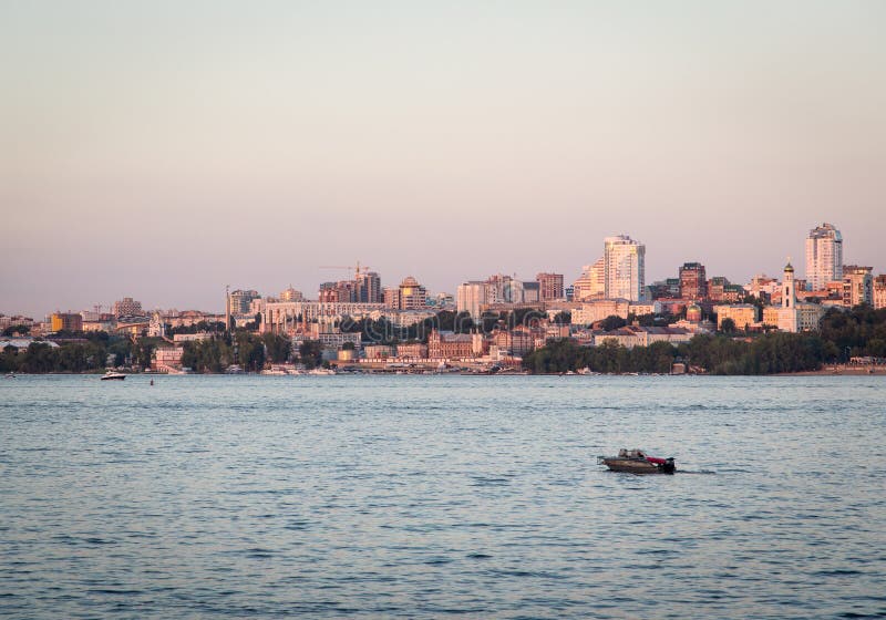 Aerial View of Samara from Volga River Side Stock Photo - Image of ...