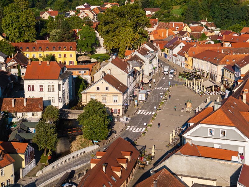 Aerial View of Samobor Town, Croatia Stock Photo - Image of square ...
