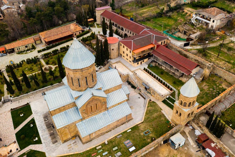 Aerial View of the Samtavro Monastery of St. Nino in Mtskheta Stock ...