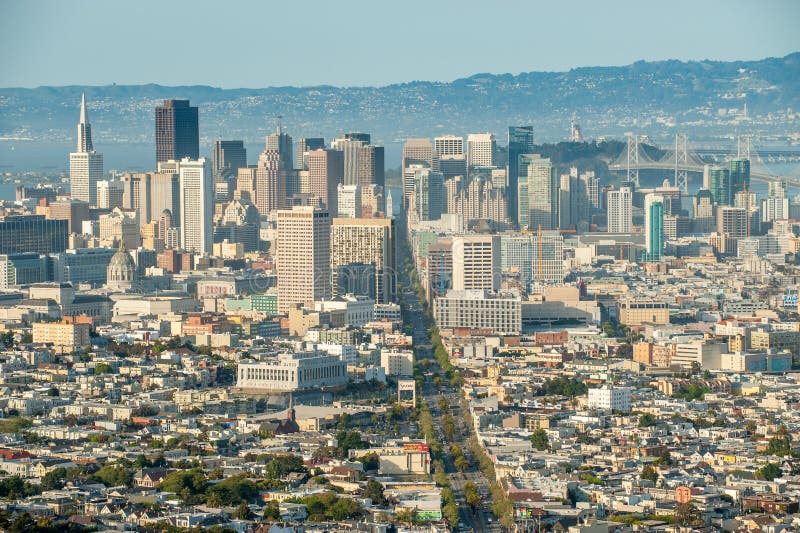 Aerial View of San Francisco, CA Stock Image - Image of coast, culture ...