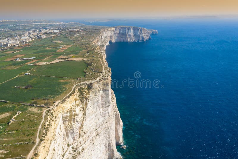 Aerial View of Sanap Cliffs. Gozo Island, Malta Stock Photo - Image of ...