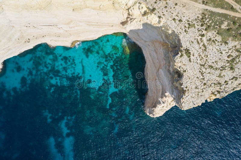 Aerial View of Sanap Cliffs. Gozo Island, Malta Stock Photo - Image of ...