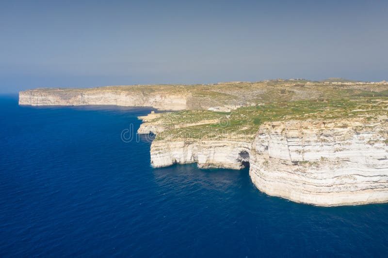 Cliffs of Gozo Island stock photo. Image of coastline - 69577070