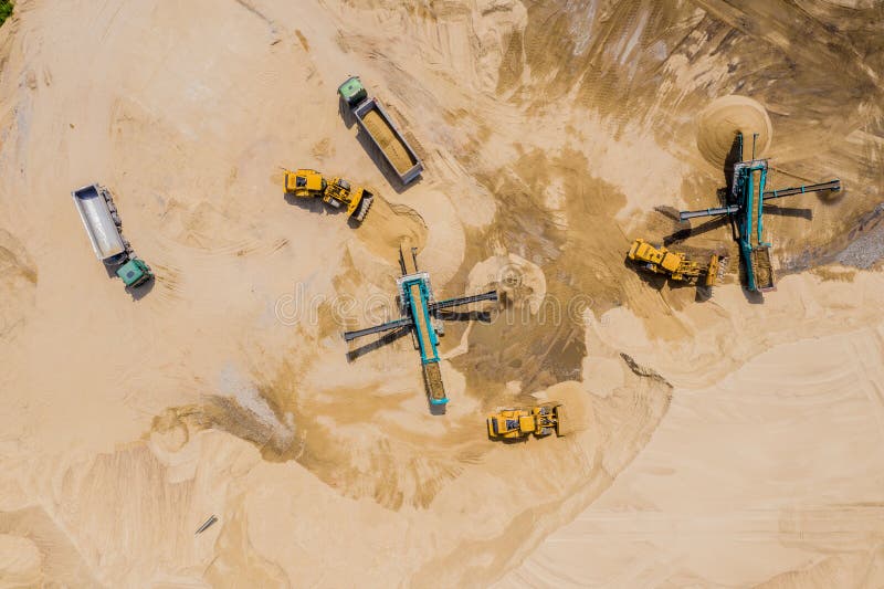 Aerial View of Sand Mining Operation Extracting a Range of Mineral ...