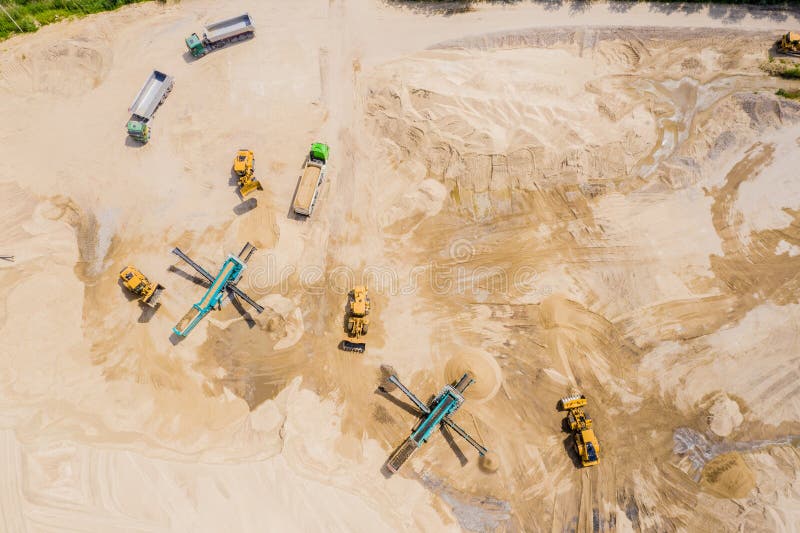 Aerial View of Sand Mining Operation Extracting a Range of Mineral ...