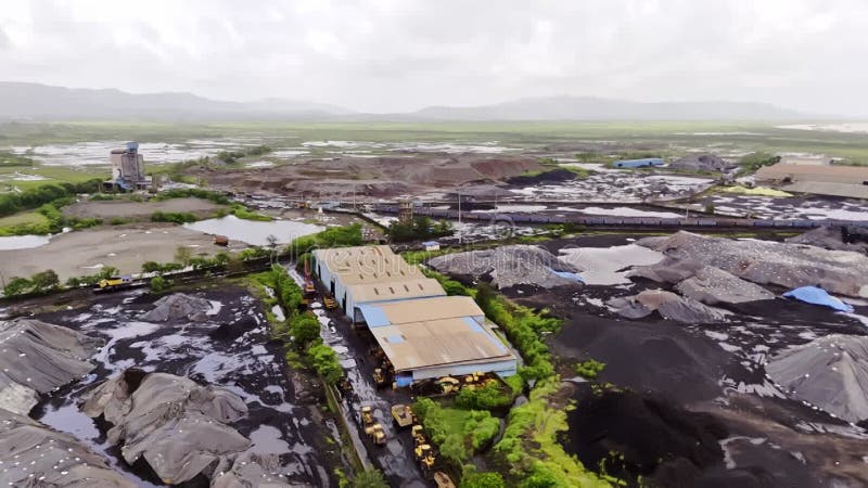 Aerial View of Sand Storage and Processing Facility Stock Video - Video ...