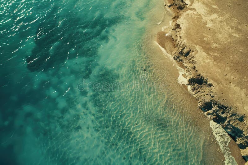 Aerial View of a Sandy Beach and the Ocean, Suitable for Travel ...