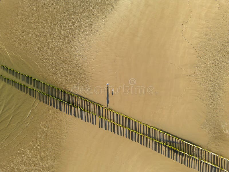 Aerial View of the Sandy Shore Stock Photo - Image of long, aerial ...