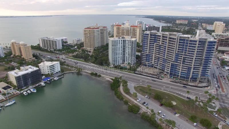 Aerial View of the Sarasota Downtown, Florida. Stock Video - Video of ...