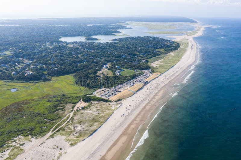 Aerial View of Scenic Cape Cod Beach Stock Image - Image of orleans ...