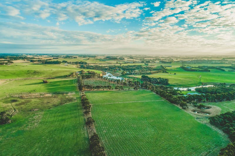 View of Scenic Countryside at Sunset. Stock Image - Image of background ...