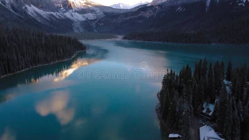Aerial View of the Scenic Emerald Lake, Canada in the Winter Stock ...